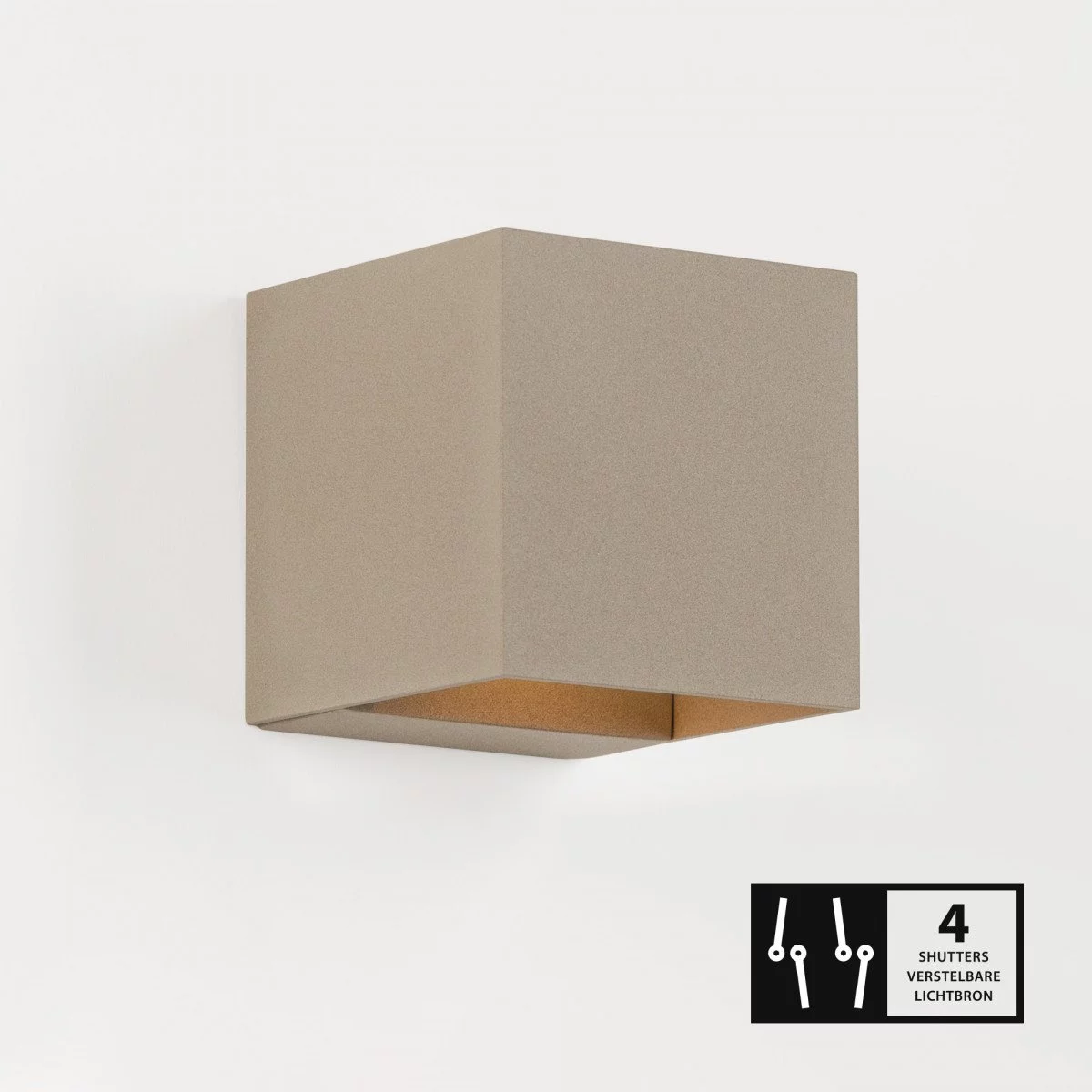 Wandlamp Shift up- en downlighter muurlamp champagne incl. LED