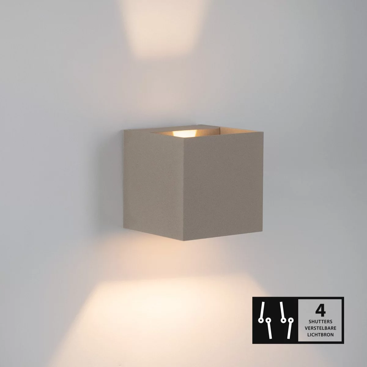 Wandlamp Shift up- en downlighter muurlamp champagne incl. LED